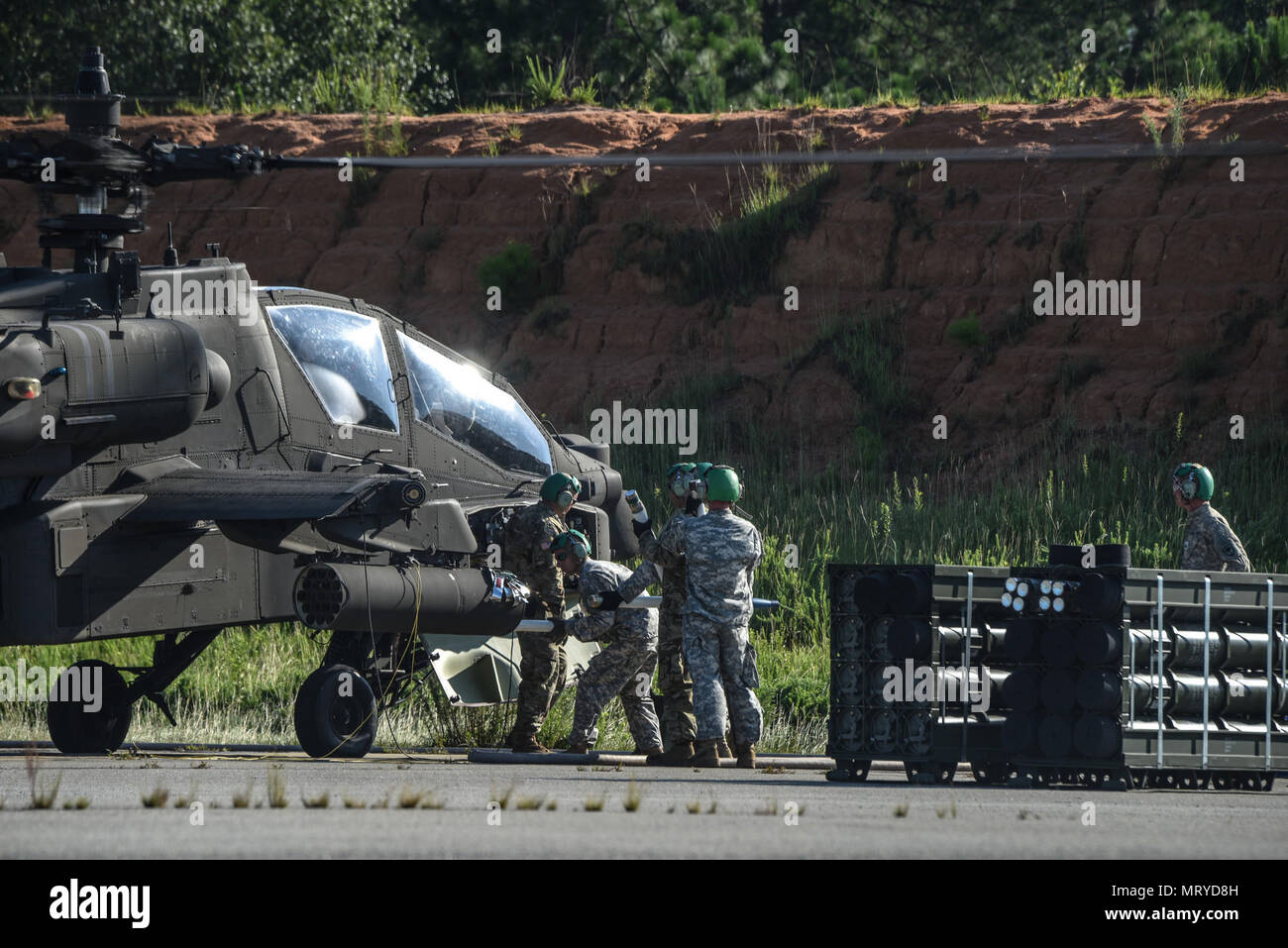 Soldiers with D Company, 1-151st Attack Reconnaissance Battalion, arm ...