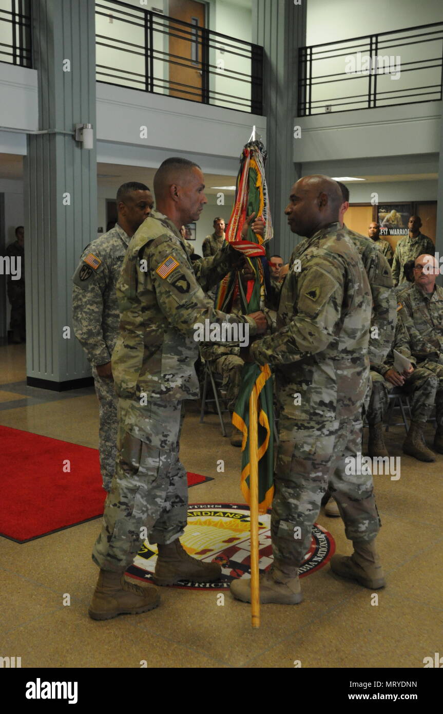 Maj. Ronald A. Lane Jr. (left), incoming commander, 372nd Military ...