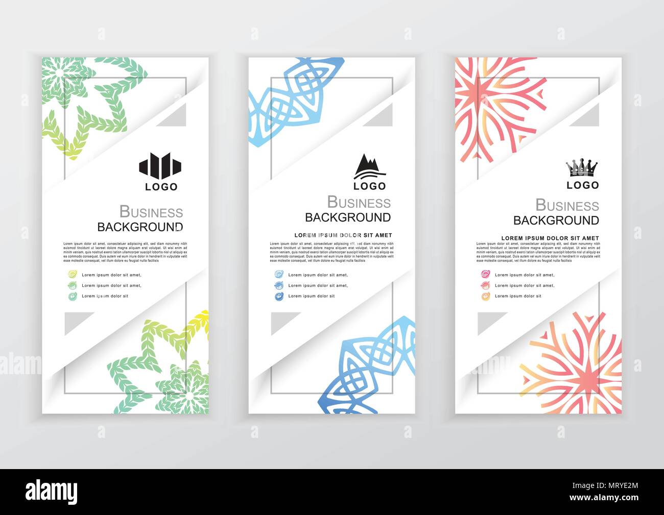 Set of business colorful banners. Triangle elements on white background ...