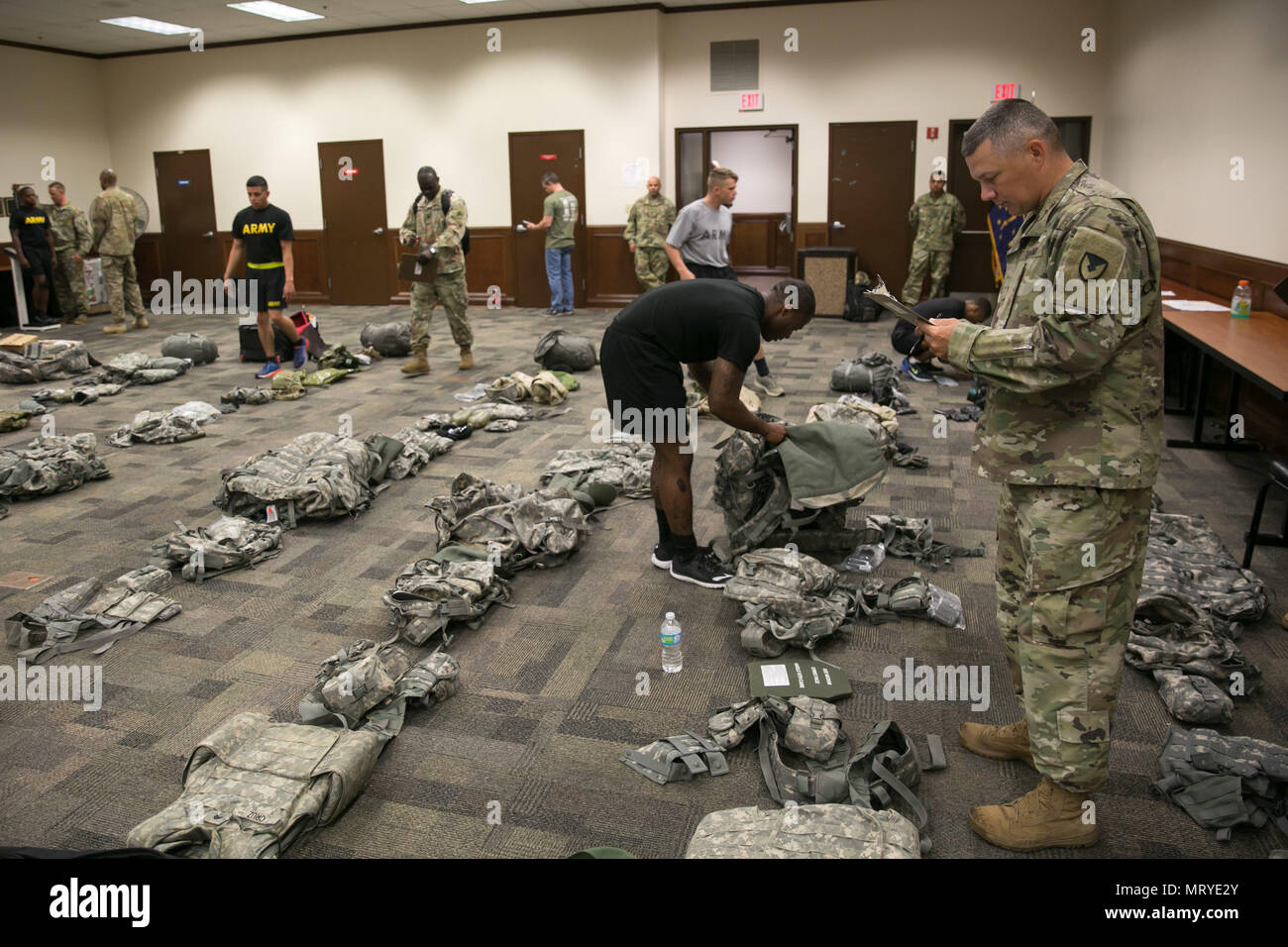 U.S. Soldiers from the Army Materiel Command conduct equipment layouts ...