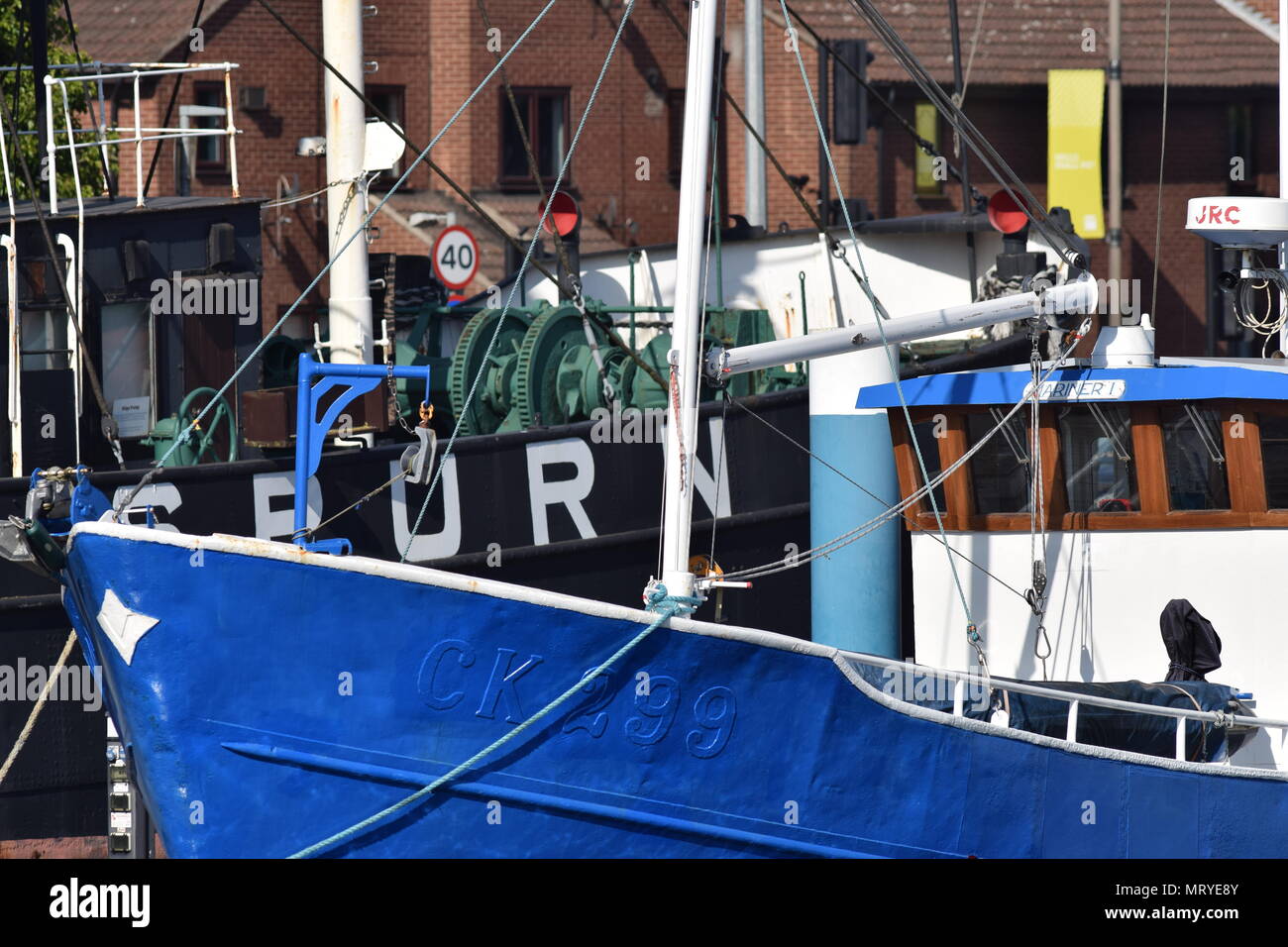 Trawler SK299 with Spurn Light Ship in Hull Marina, East Riding of ...