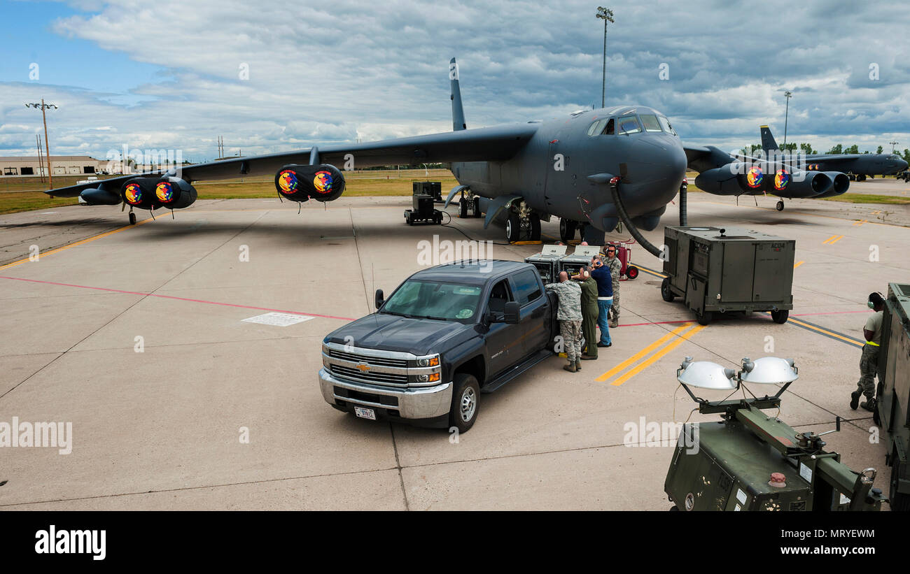 Airmen from the 5th Bomb Wing and 16th Electronic Warfare Squadron ...