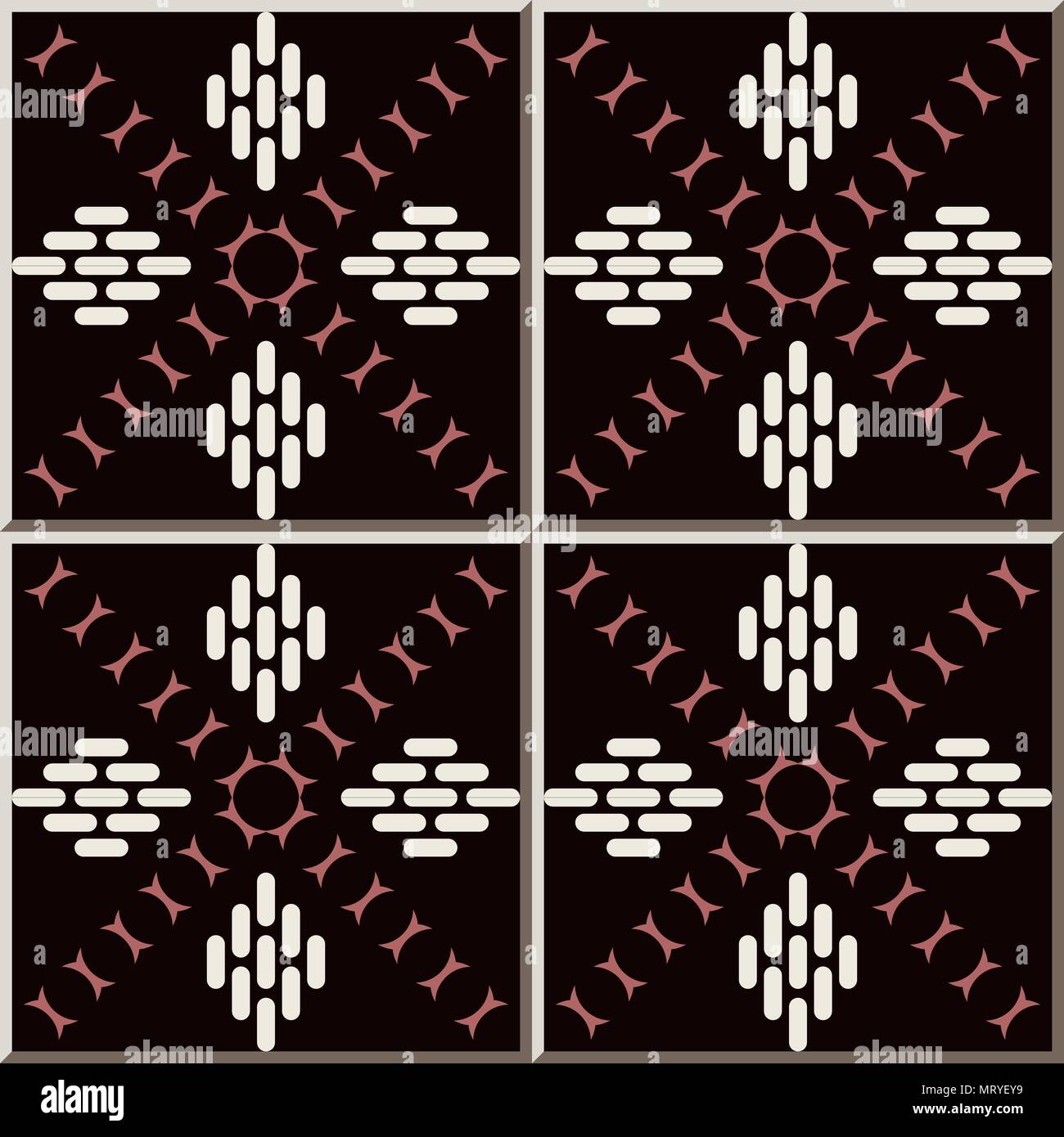 Ceramic tile pattern Curve Check Cross Frame Geometry, oriental ...