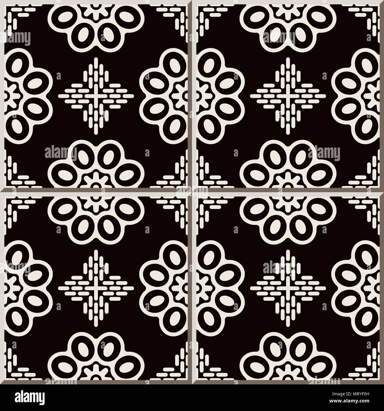 Ceramic tile pattern Round Curve Cross Frame Flower, oriental interior ...