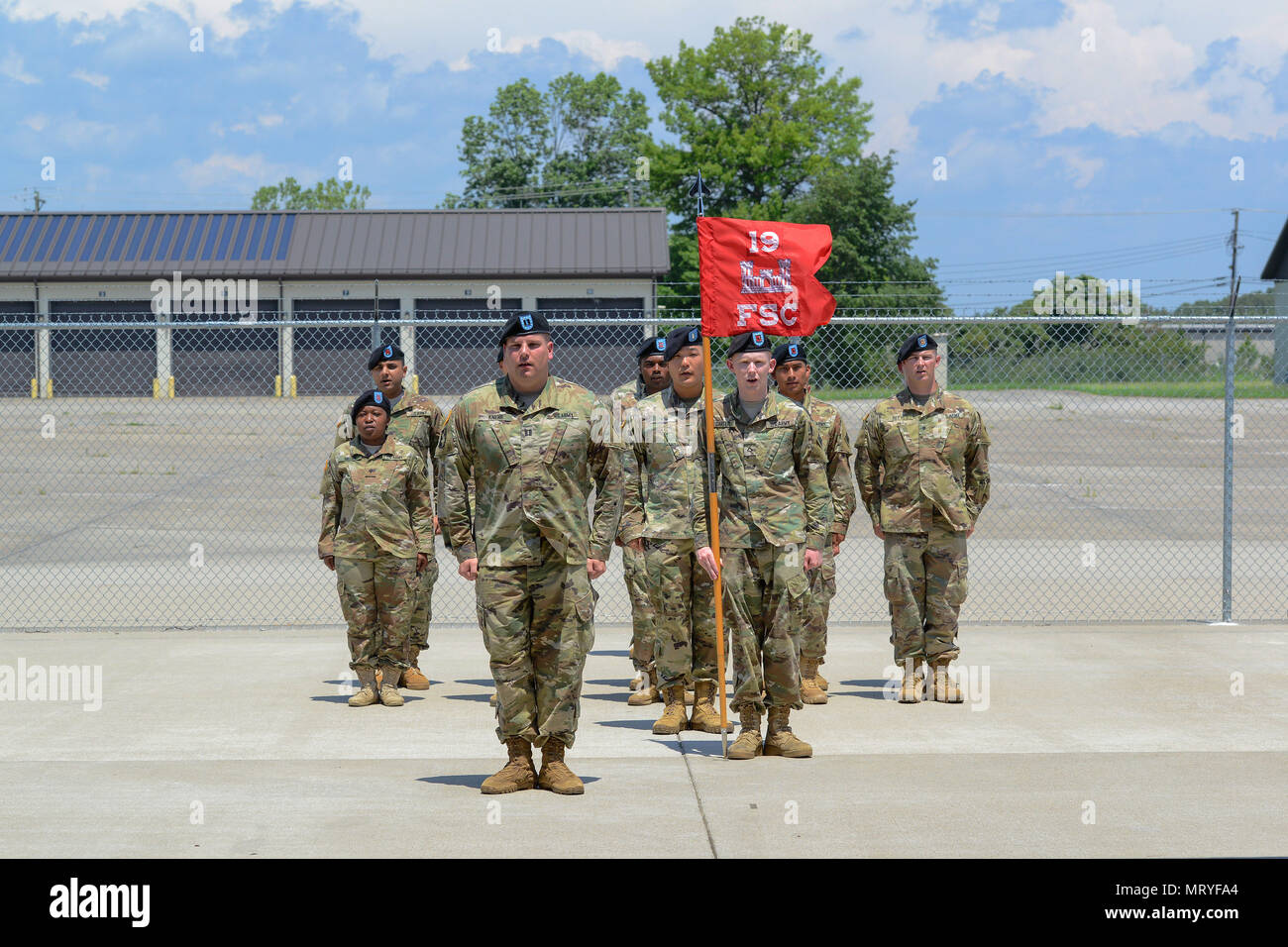 Incoming Commander CPT Dylan Knehr takes position at the front of the ...