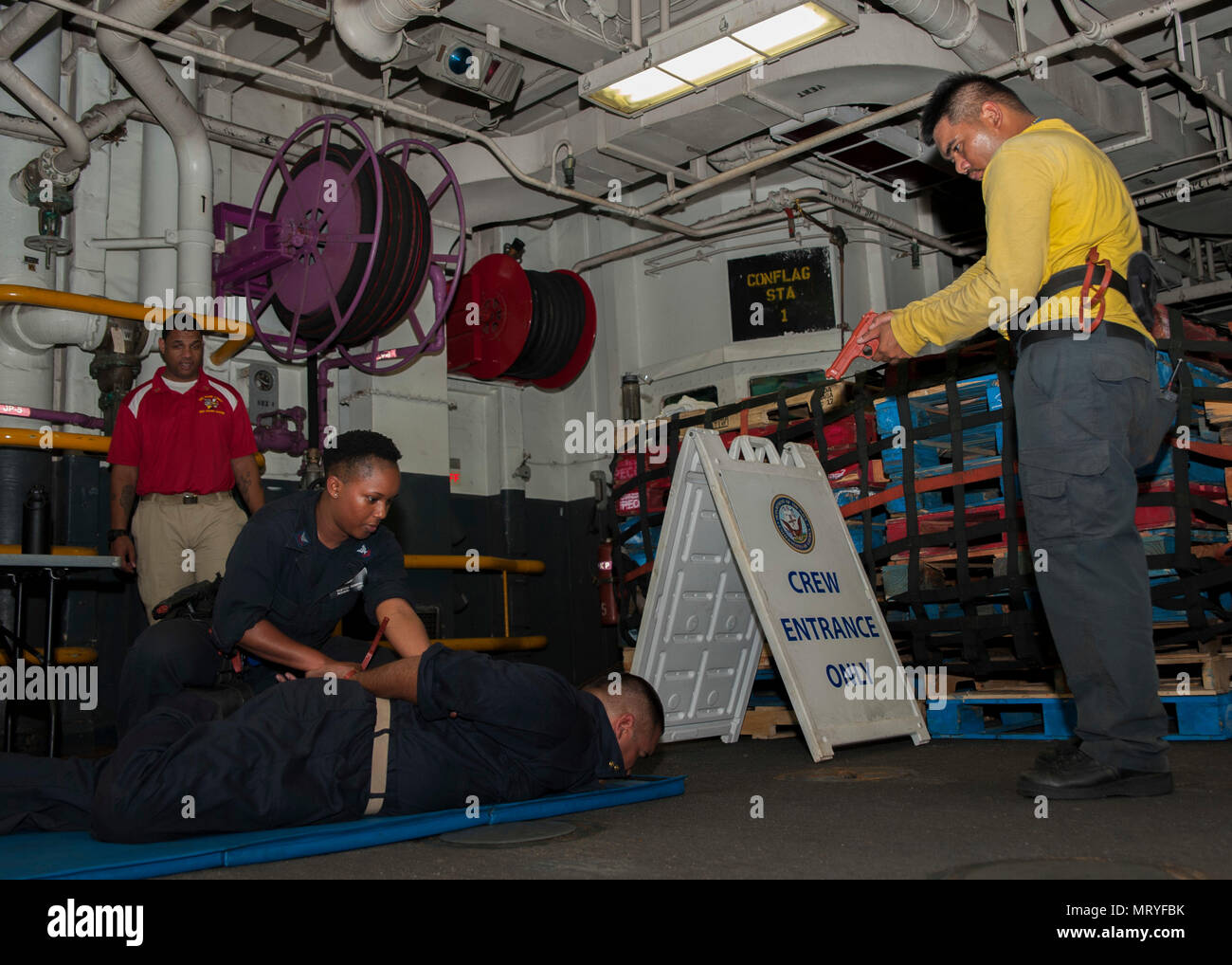 170716-N-SA412-081 ATLANTIC OCEAN (July 16, 2017) Sailors conduct Force ...