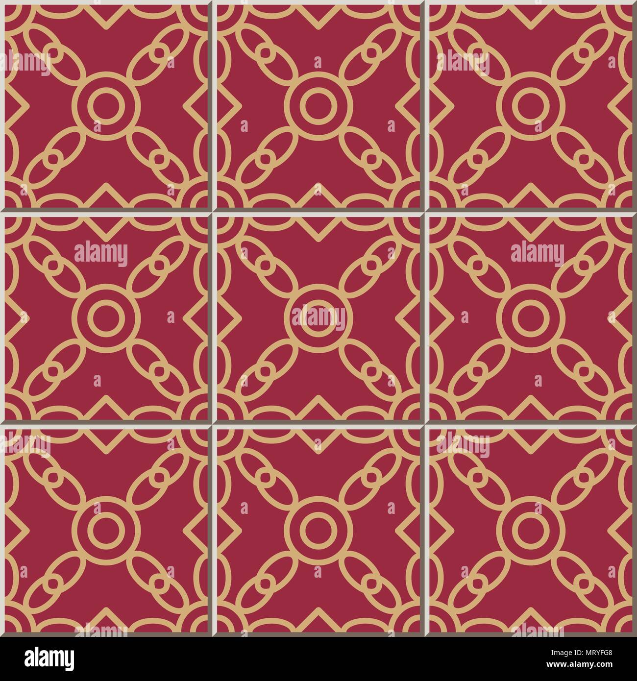 Ceramic tile pattern Round Circle Cross Frame Line Flower, oriental ...