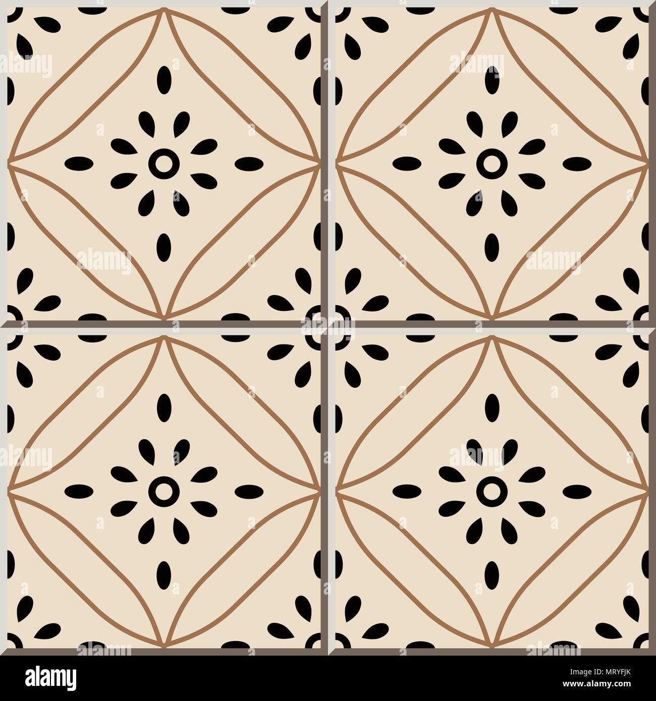 Ceramic tile pattern Curve Cross Round Frame Line Flower, oriental ...