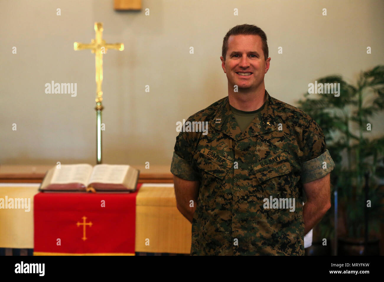 Lt. Rick Shaffer, command chaplain, Headquarters Battalion, decided to ...