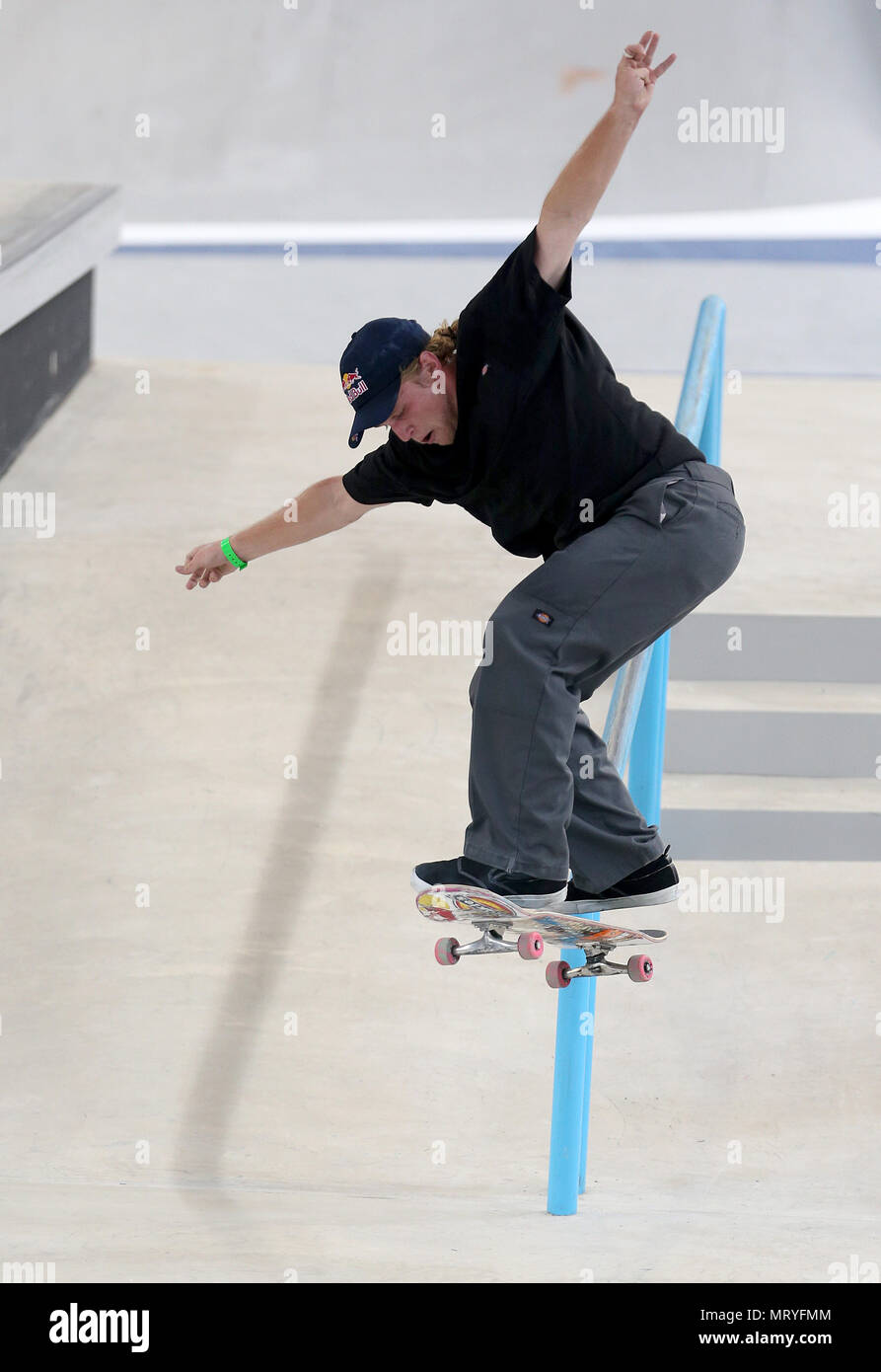 Jamie Fox in action during the Men's Prelim heats during day two of the ...
