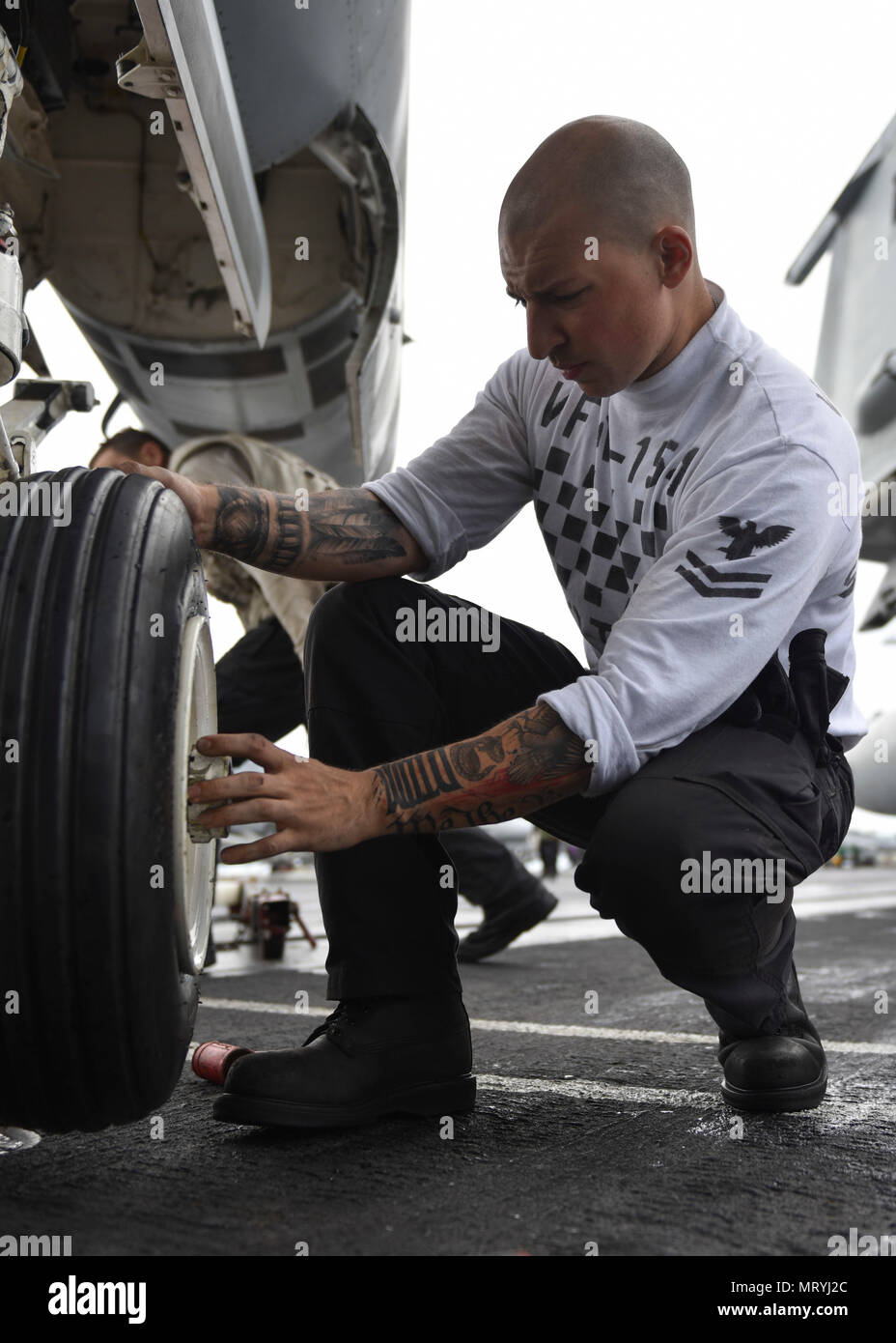 SINGAPORE STRAIT (July 6, 2017) U.S. Navy Aviation Electrician's Mate ...