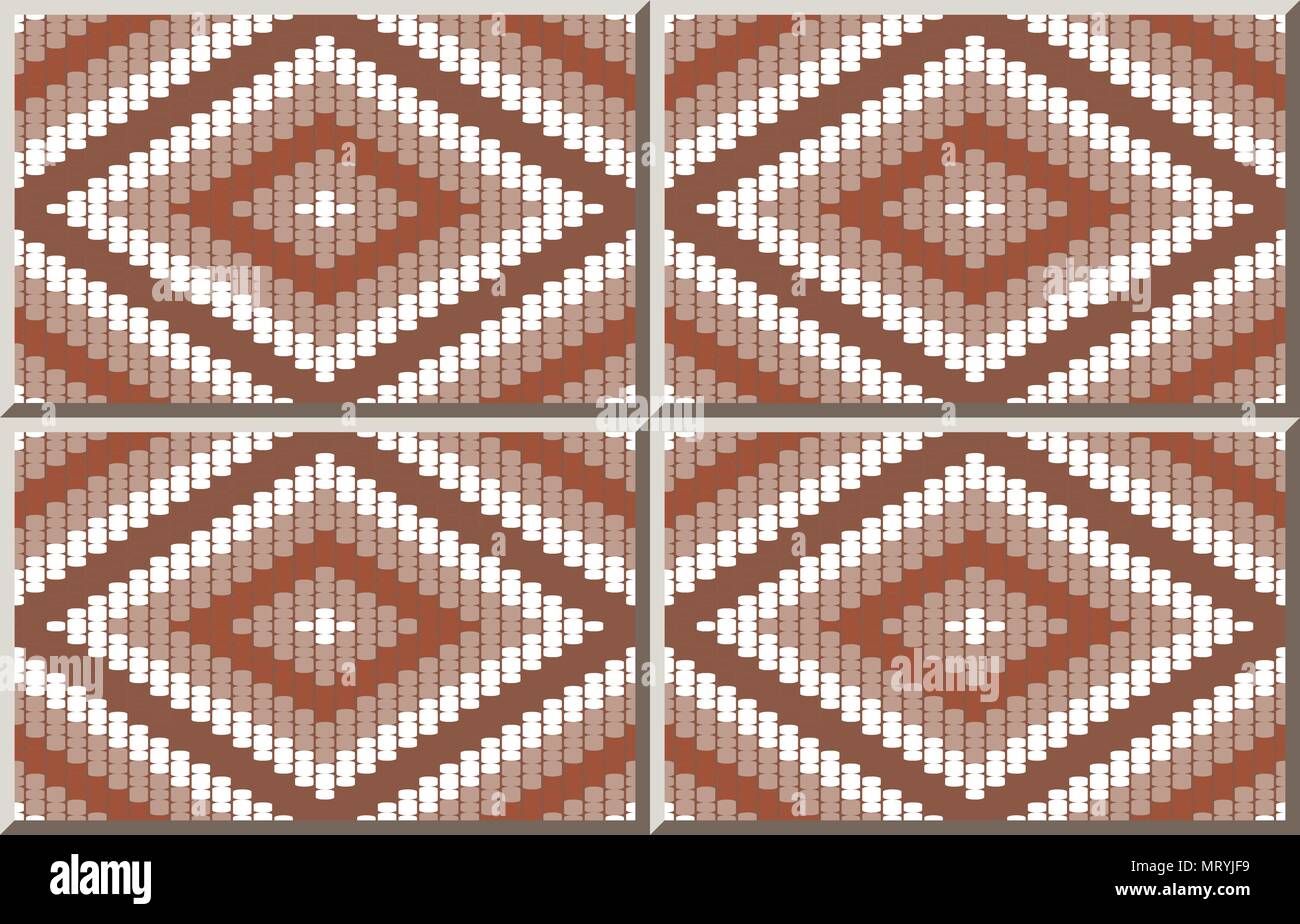 Ceramic tile pattern Stitch Woven Cross Square Check Diamond Frame Line ...