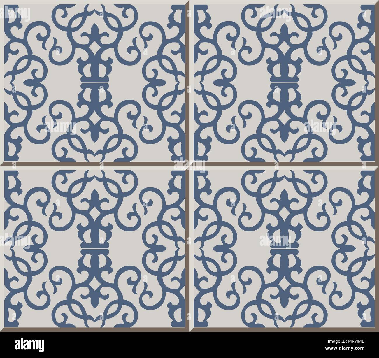 Ceramic tile pattern spiral vortex curve cross frame vine, oriental ...