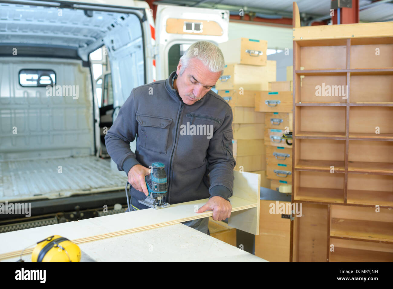 utility service vehicle interior Stock Photo - Alamy