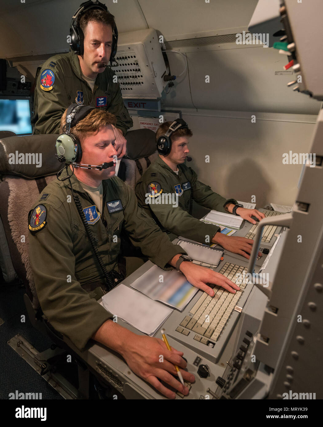 U.S. Air Force aircrew members from the 116th Air Control Wing (ACW ...