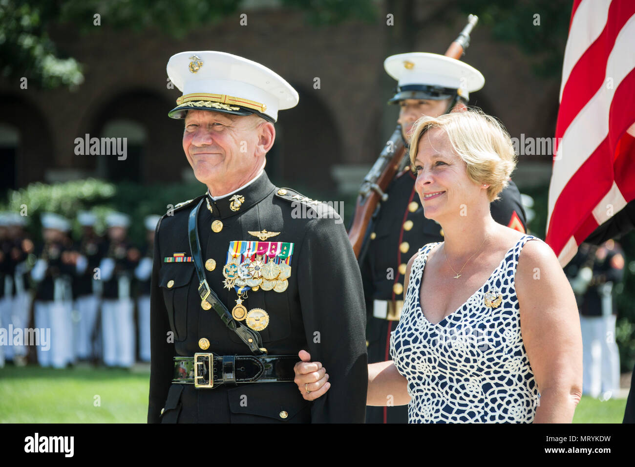 U.S. Marine Corps Lt. Gen. Jon M. Davis, left, deputy commandant of ...