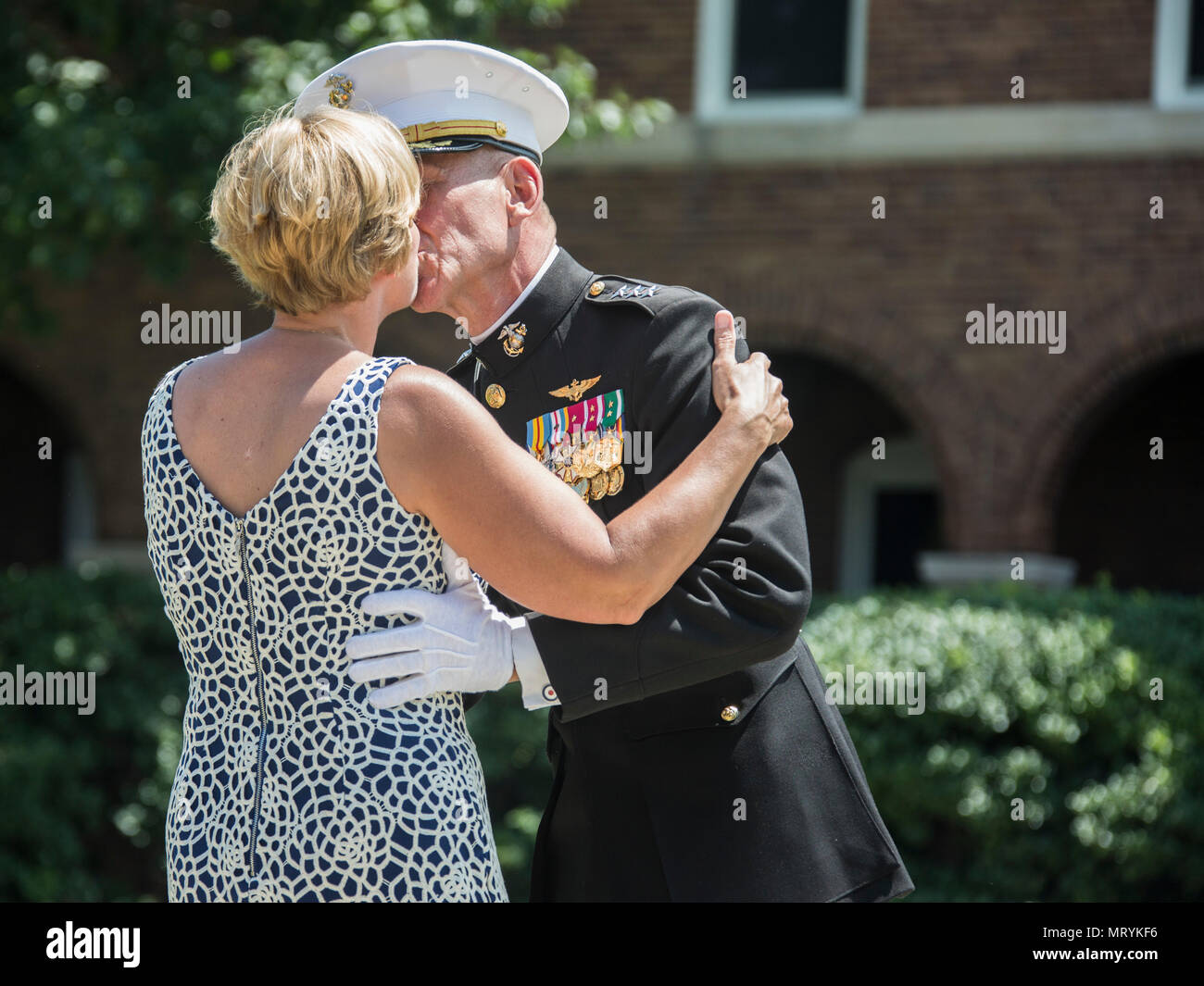 U.S. Marine Corps Lt. Gen. Jon M. Davis, right, deputy commandant of ...