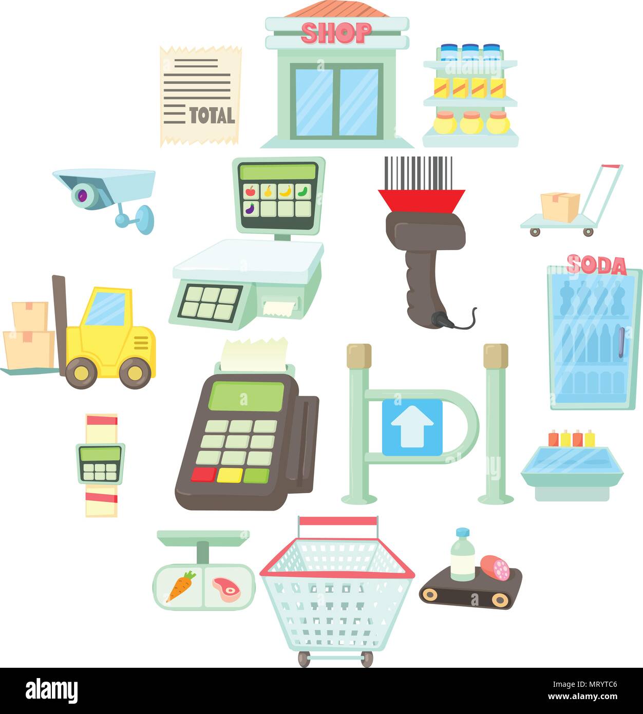Supermarket items icons set, cartoon style Stock Vector Image & Art - Alamy