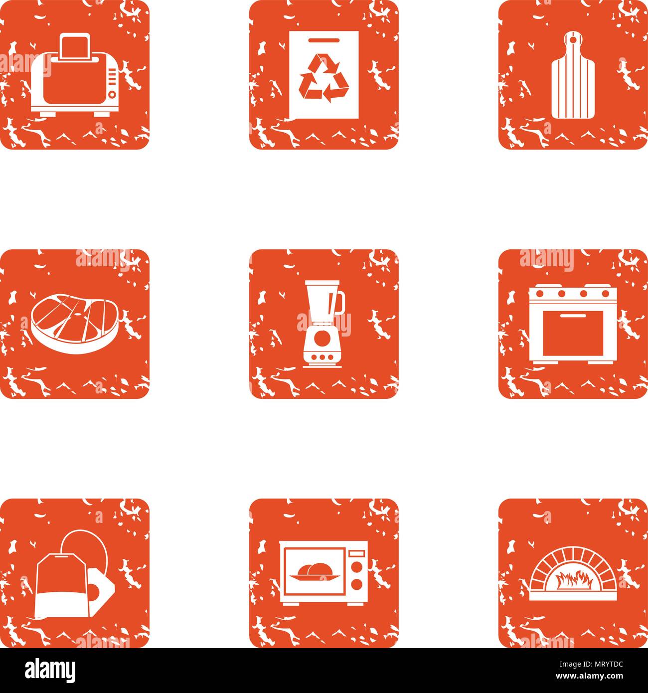 Meat processing icons set, grunge style Stock Vector Image & Art - Alamy