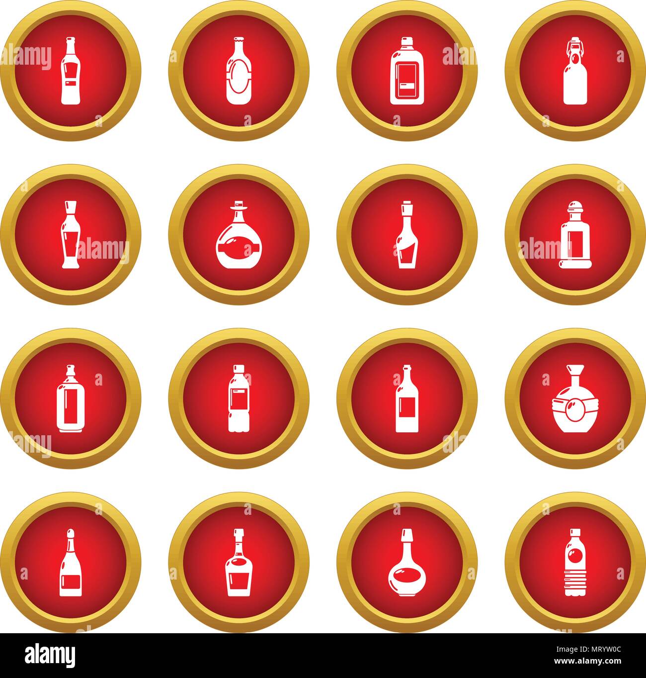 Bottles icons set, simple style Stock Vector Image & Art - Alamy