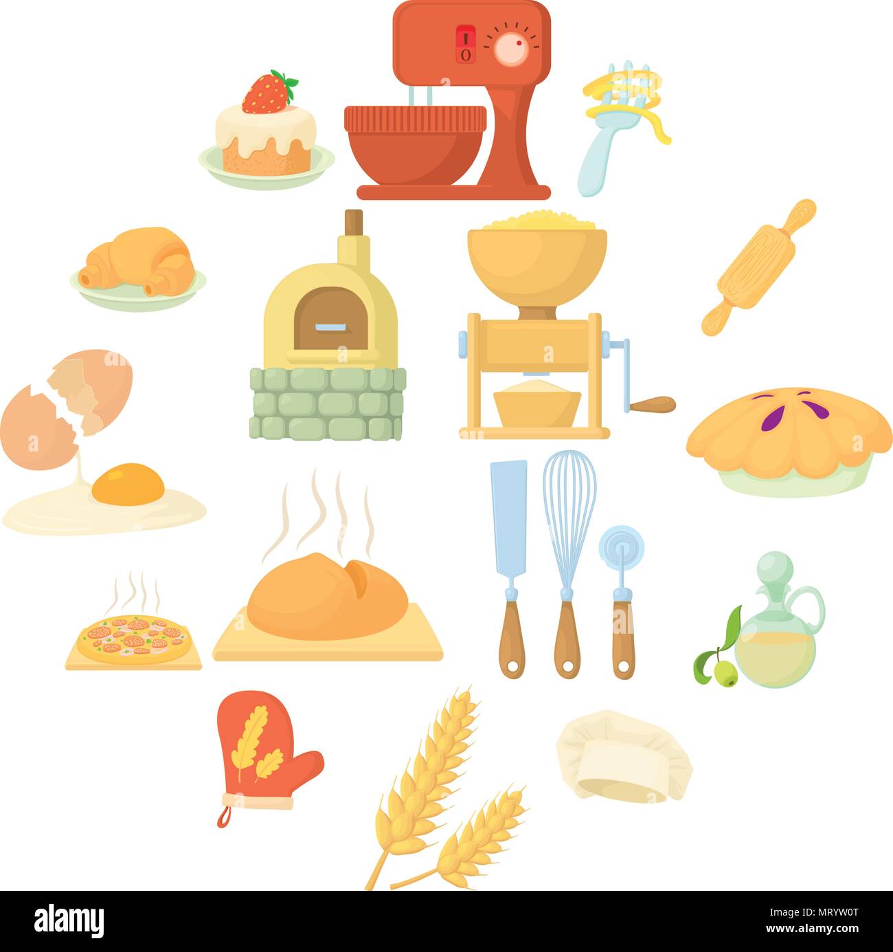 Bakery icons set, cartoon style Stock Vector Image & Art - Alamy