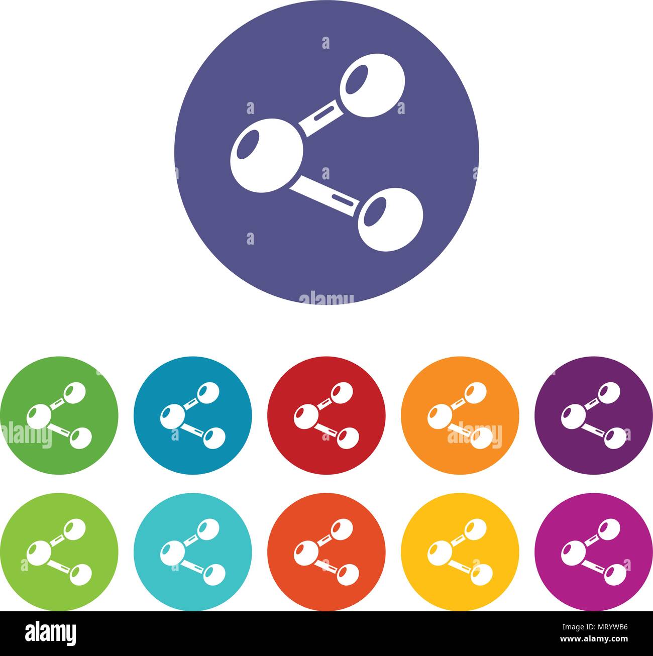 Share icons set vector color Stock Vector Image & Art - Alamy