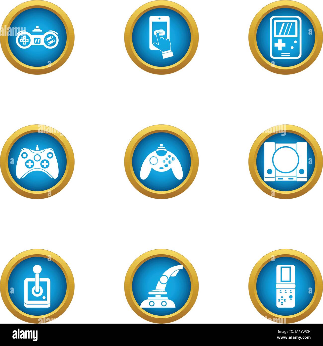 Computer match icons set, flat style Stock Vector Image & Art - Alamy