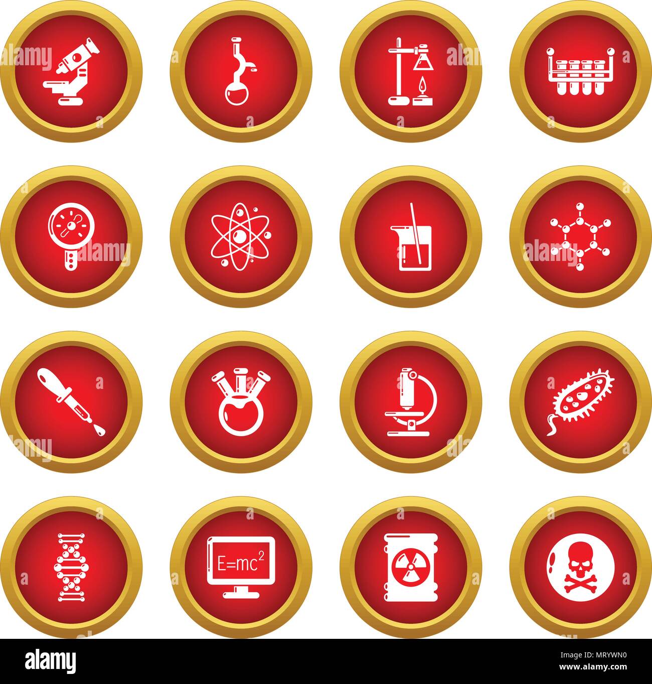 Chemistry laboratory icons set, simple style Stock Vector Image & Art ...