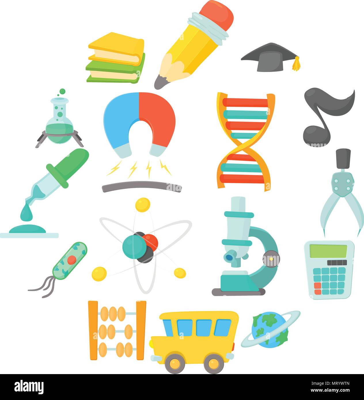 Science education icons set, cartoon style Stock Vector Image & Art - Alamy