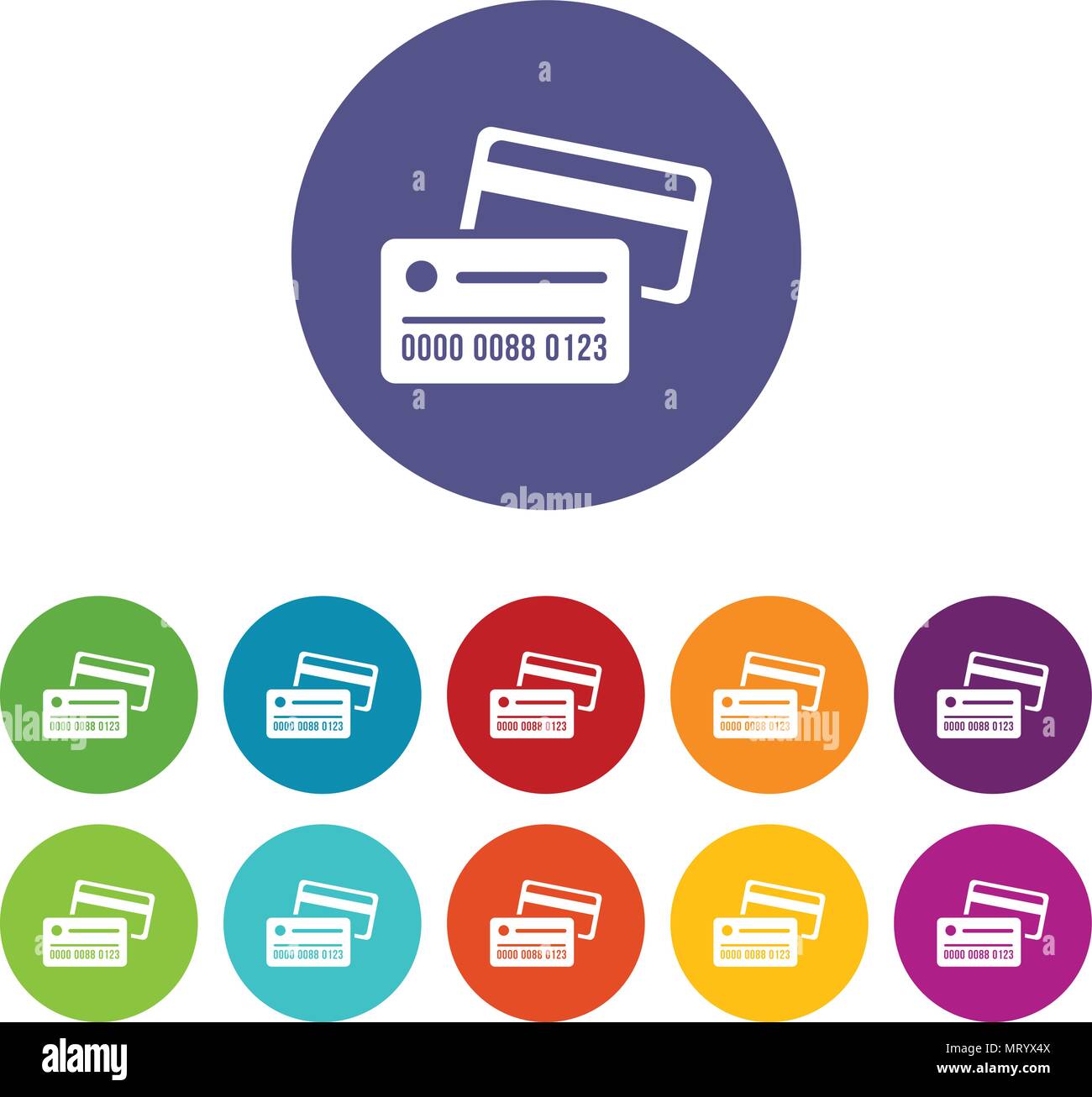 Credit card icons set vector color Stock Vector Image & Art - Alamy