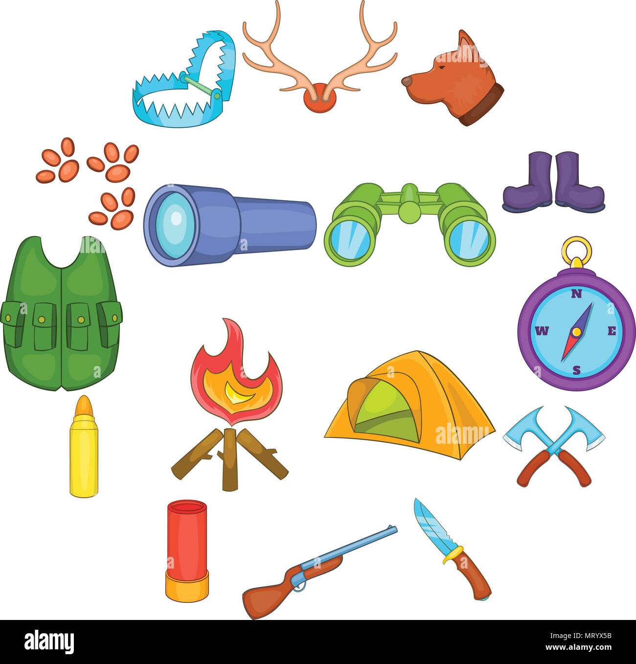 Hunting icons set, cartoon style Stock Vector Image & Art - Alamy