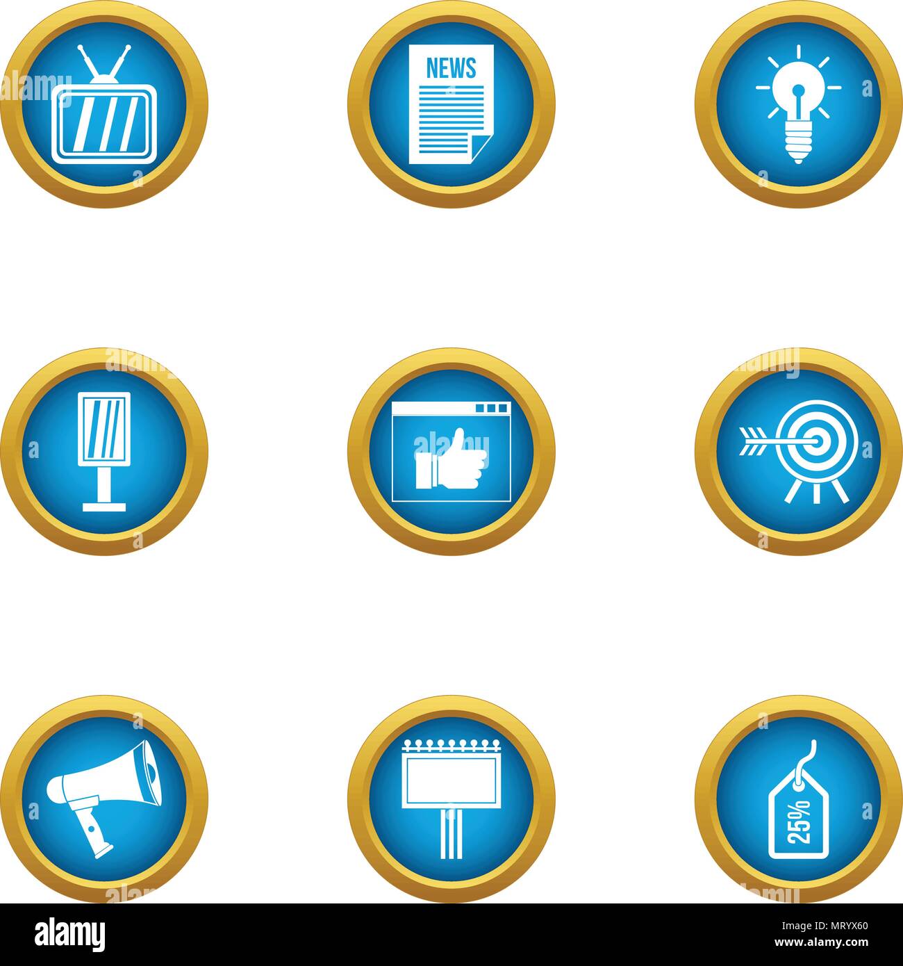 Television icons set, flat style Stock Vector Image & Art - Alamy