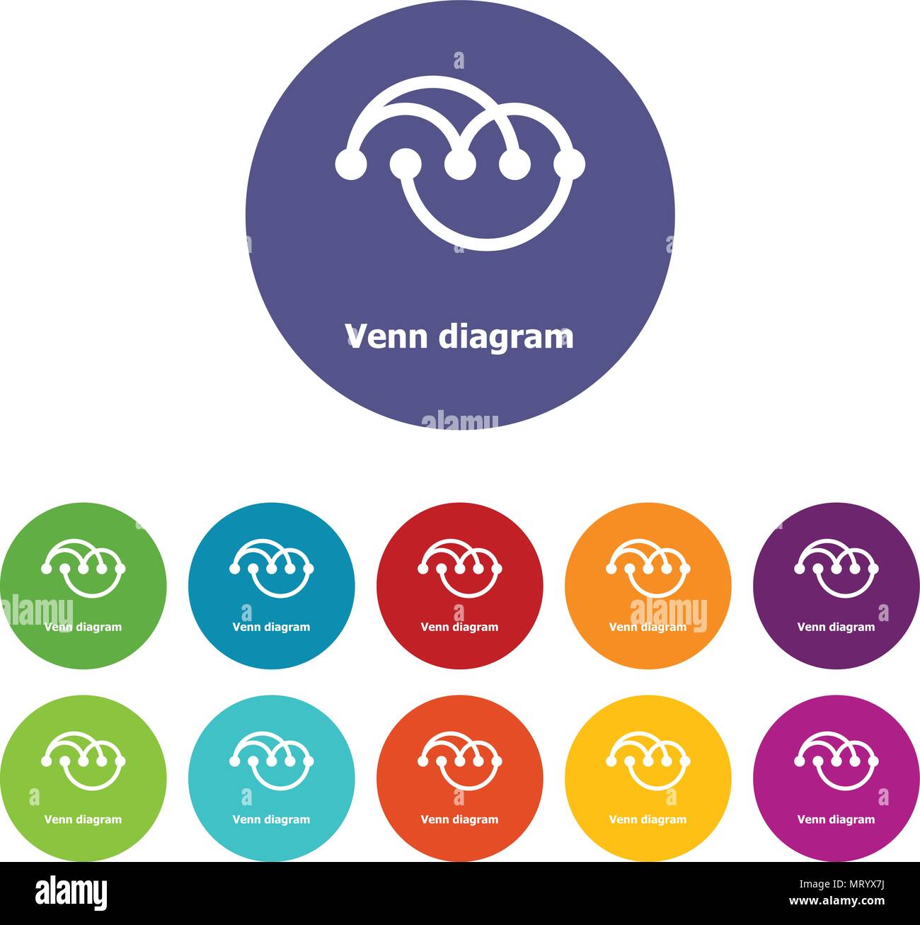 Venn diagramm icons set vector color Stock Vector Image & Art - Alamy
