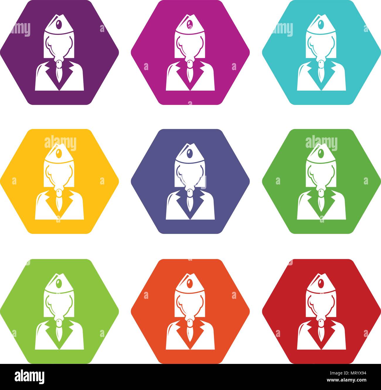Train conductor icons set 9 vector Stock Vector Image & Art - Alamy