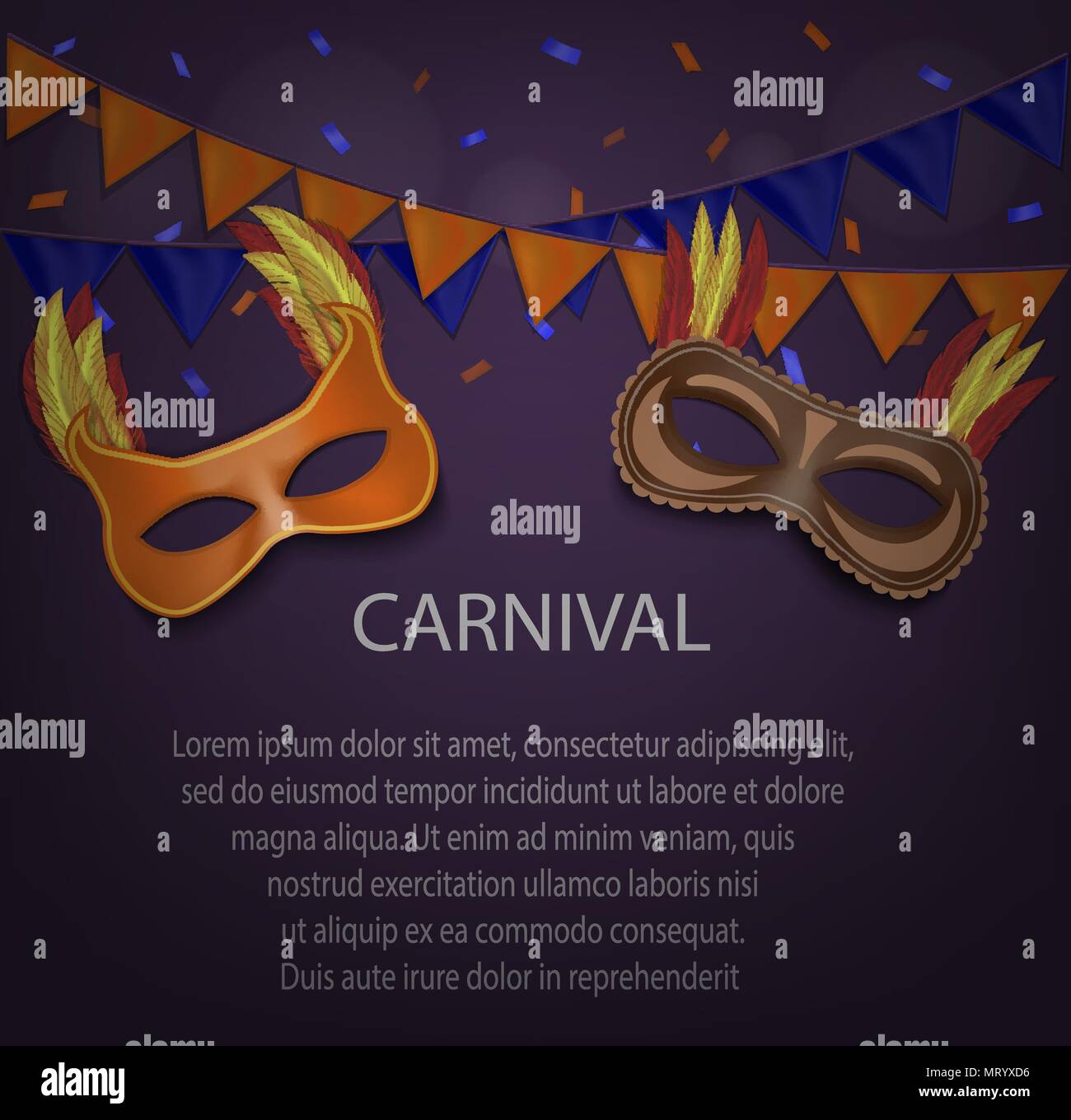 Night carnival concept background, realistic style Stock Vector Image ...
