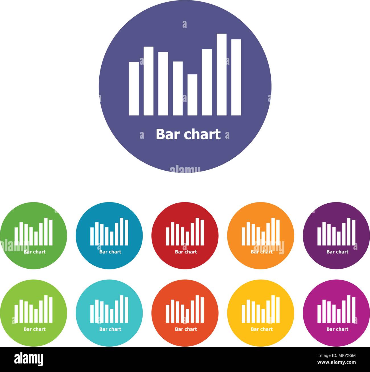 Bar chart icons set vector color Stock Vector Image & Art - Alamy