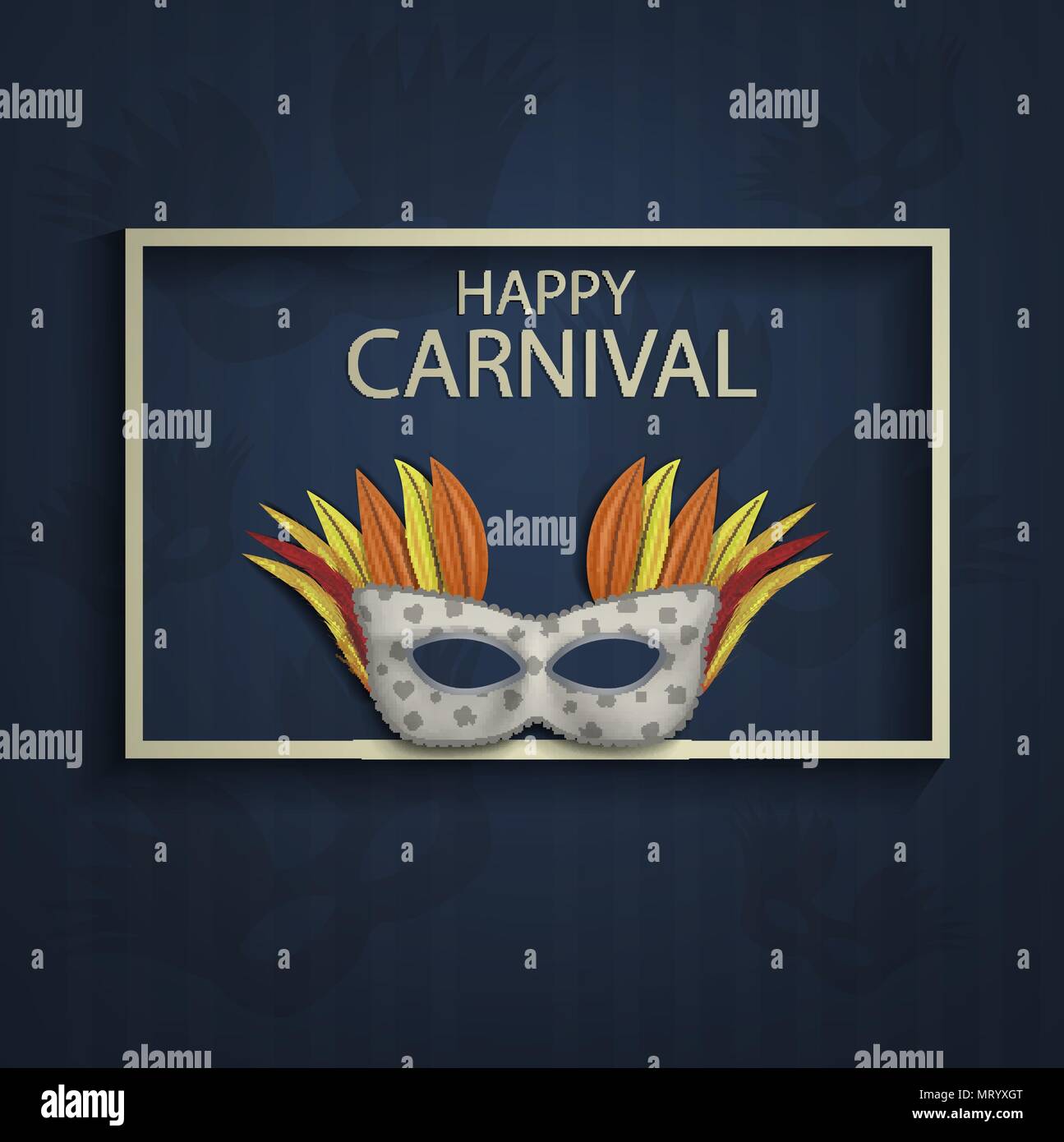 Happy carnival concept background, realistic style Stock Vector Image ...