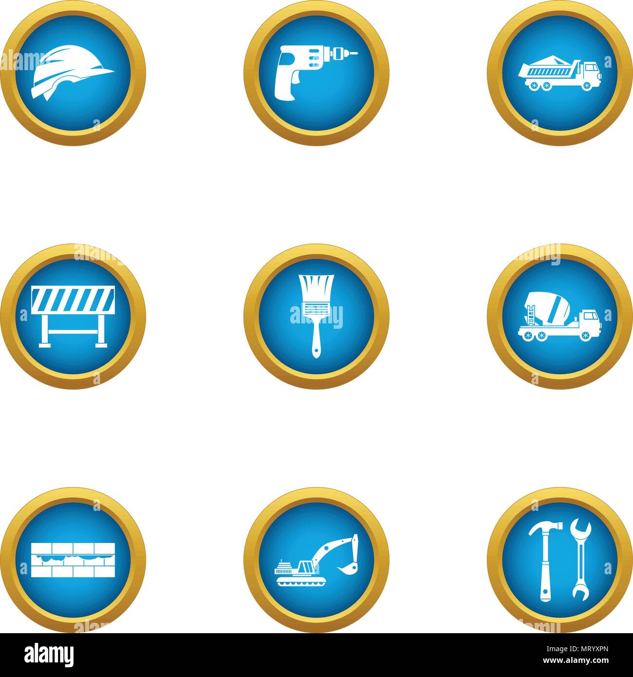Stable construction icons set, flat style Stock Vector Image & Art - Alamy