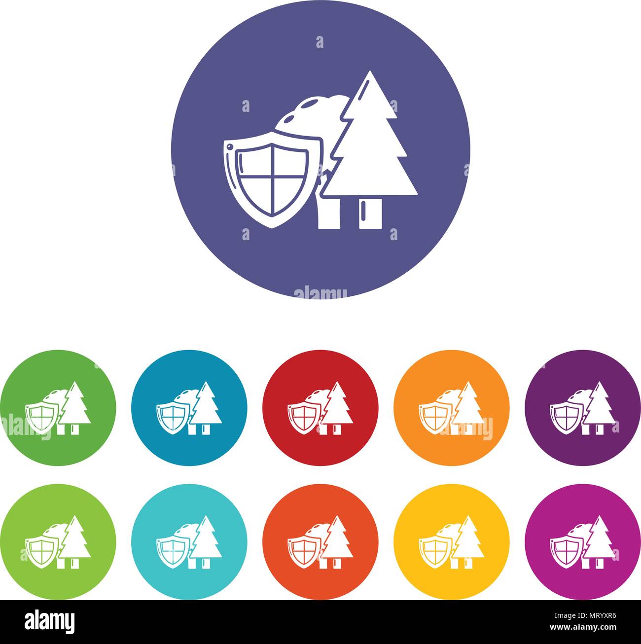 Environment protection icons set vector color Stock Vector Image & Art ...