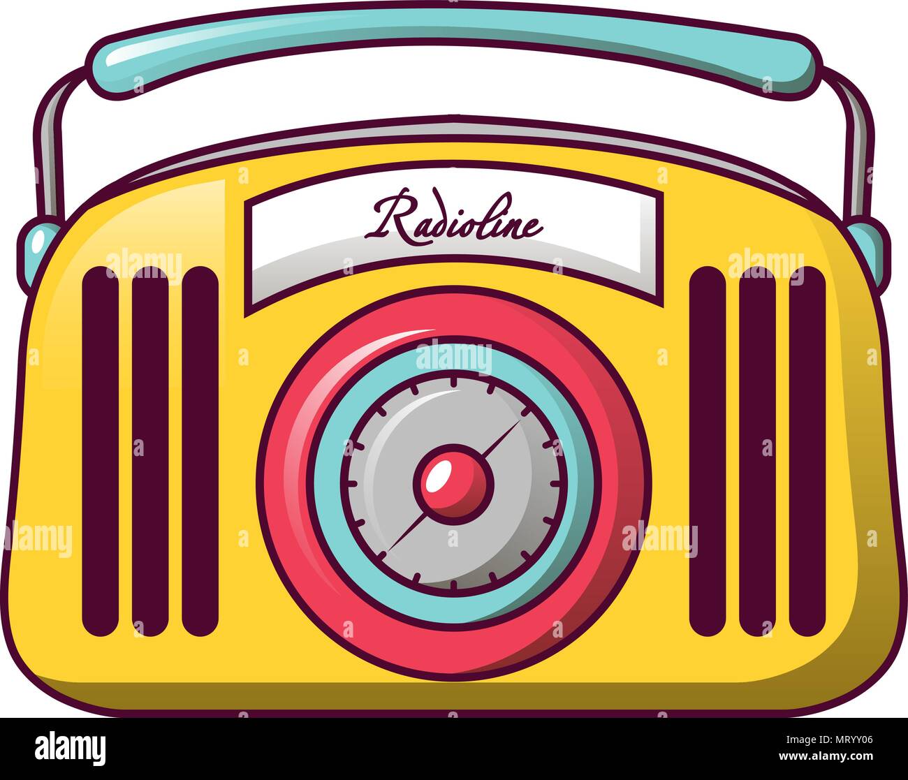 Red radio line icon, cartoon style Stock Vector Image & Art - Alamy