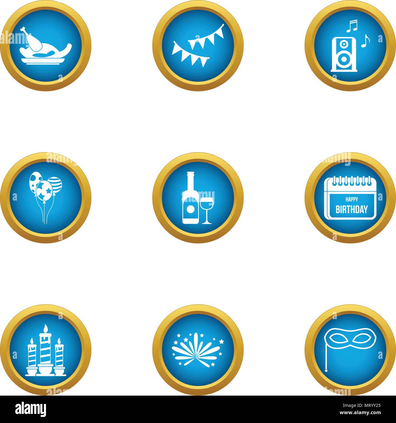 Rejoicing icons set, flat style Stock Vector Image & Art - Alamy