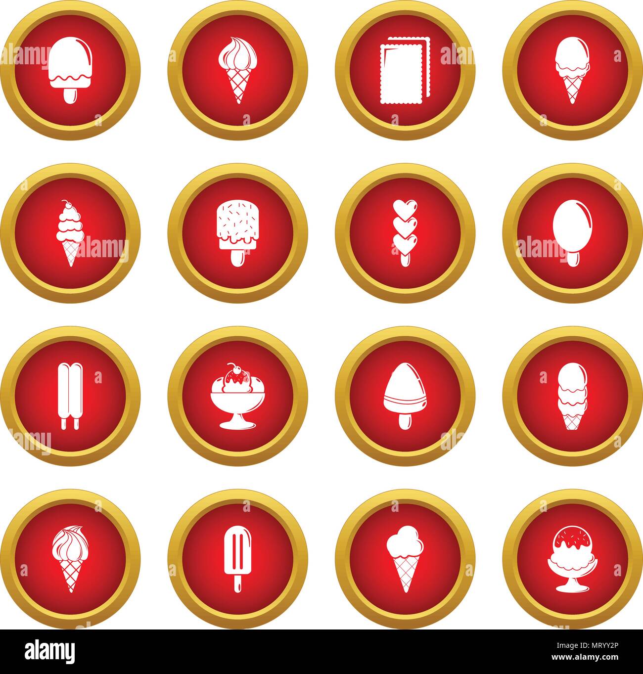 Ice cream icons set sweet, simple style Stock Vector Image & Art - Alamy