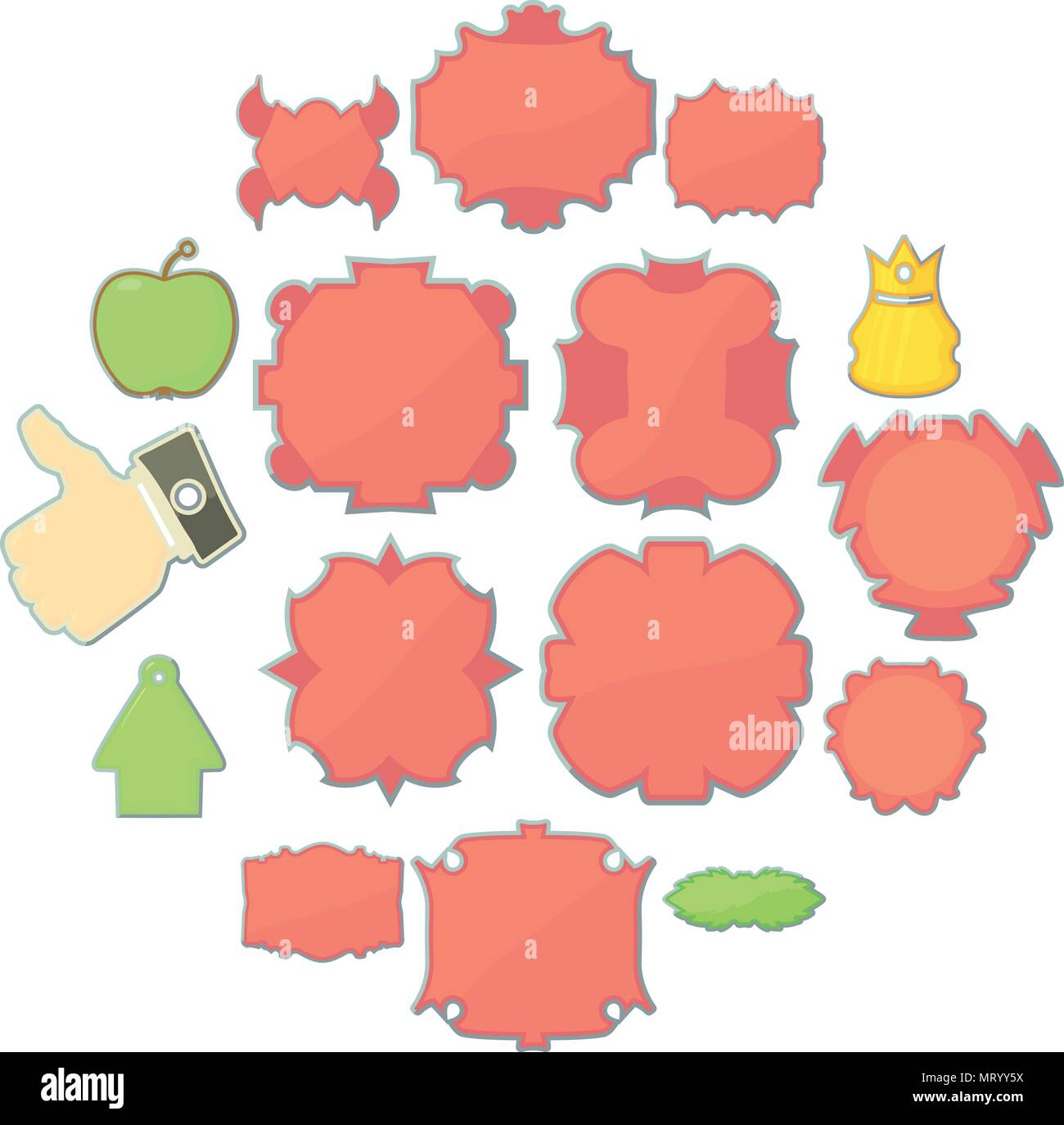 Different labels set, cartoon style Stock Vector Image & Art - Alamy