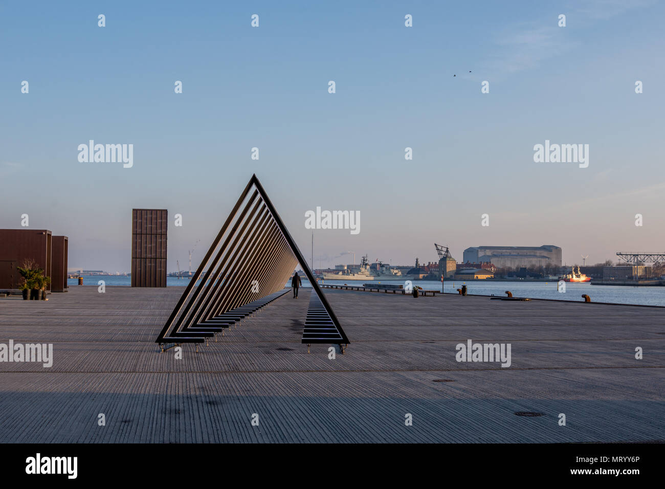 Metal sound pyramid sculpture in Copenhagen, Denmark Stock Photo - Alamy