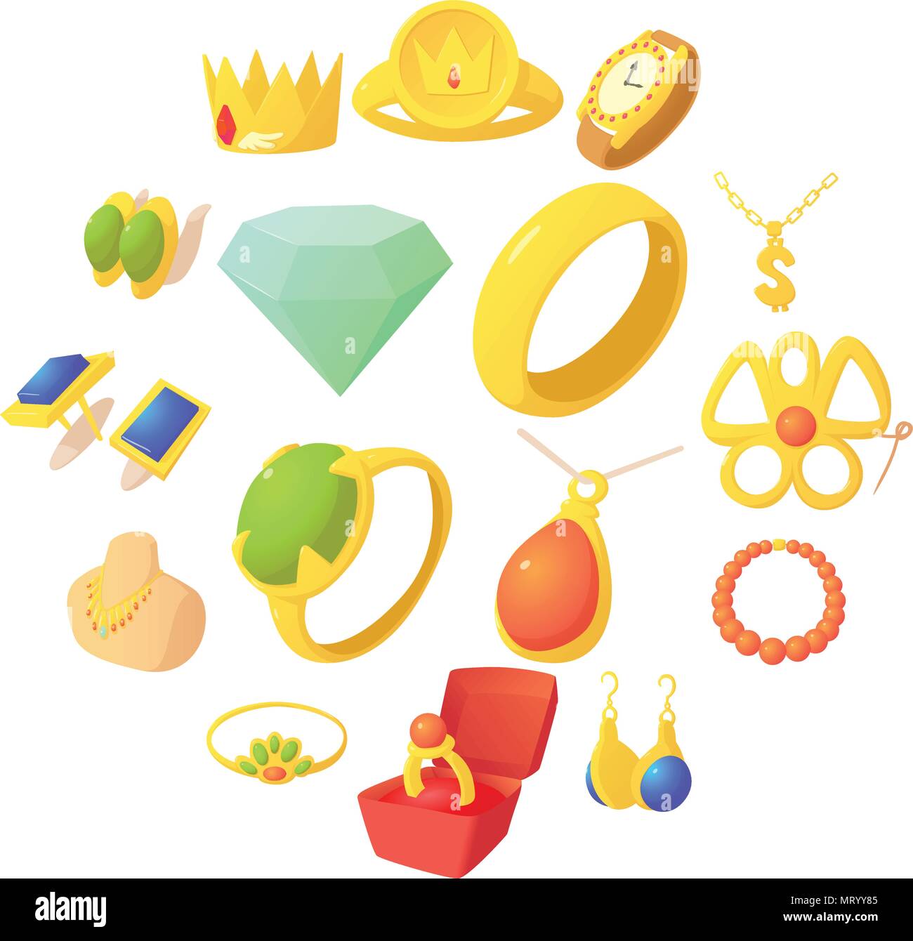 Jewelry items icons set, cartoon style Stock Vector Image & Art - Alamy