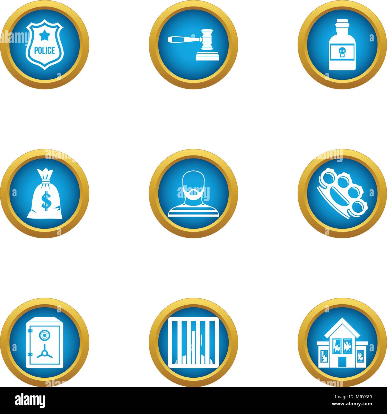 Robbery icons set, flat style Stock Vector Image & Art - Alamy