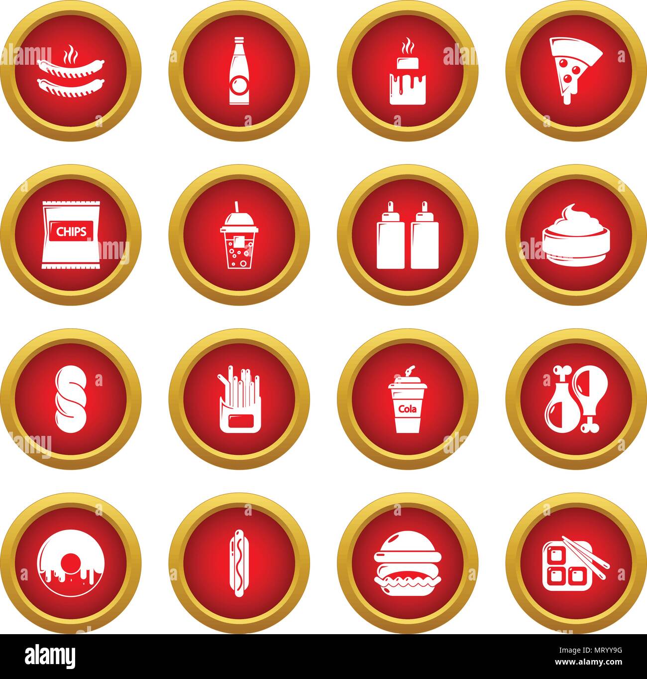 Fast food icons set, simple style Stock Vector Image & Art - Alamy