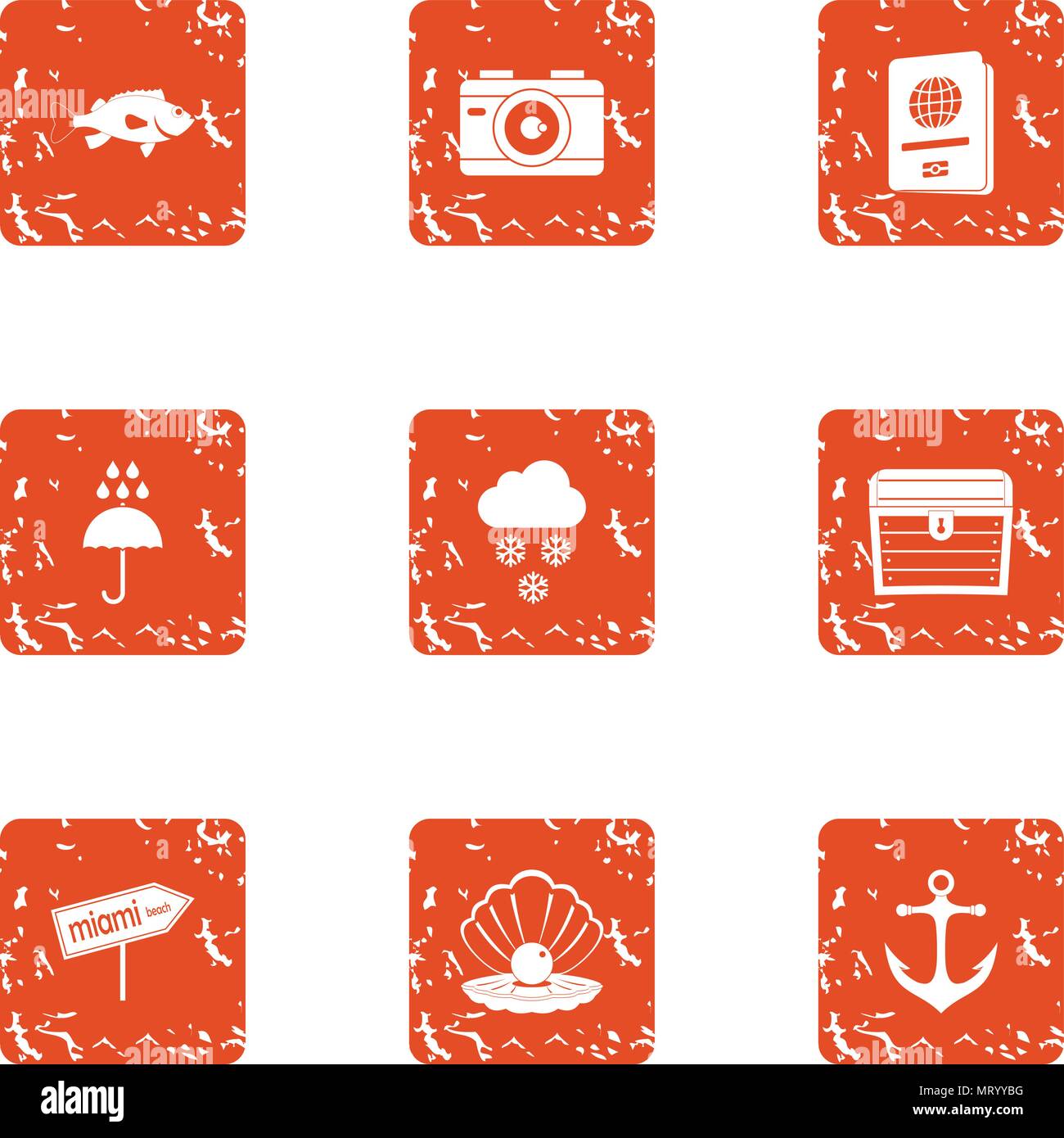Passport check icons set, grunge style Stock Vector Image & Art - Alamy
