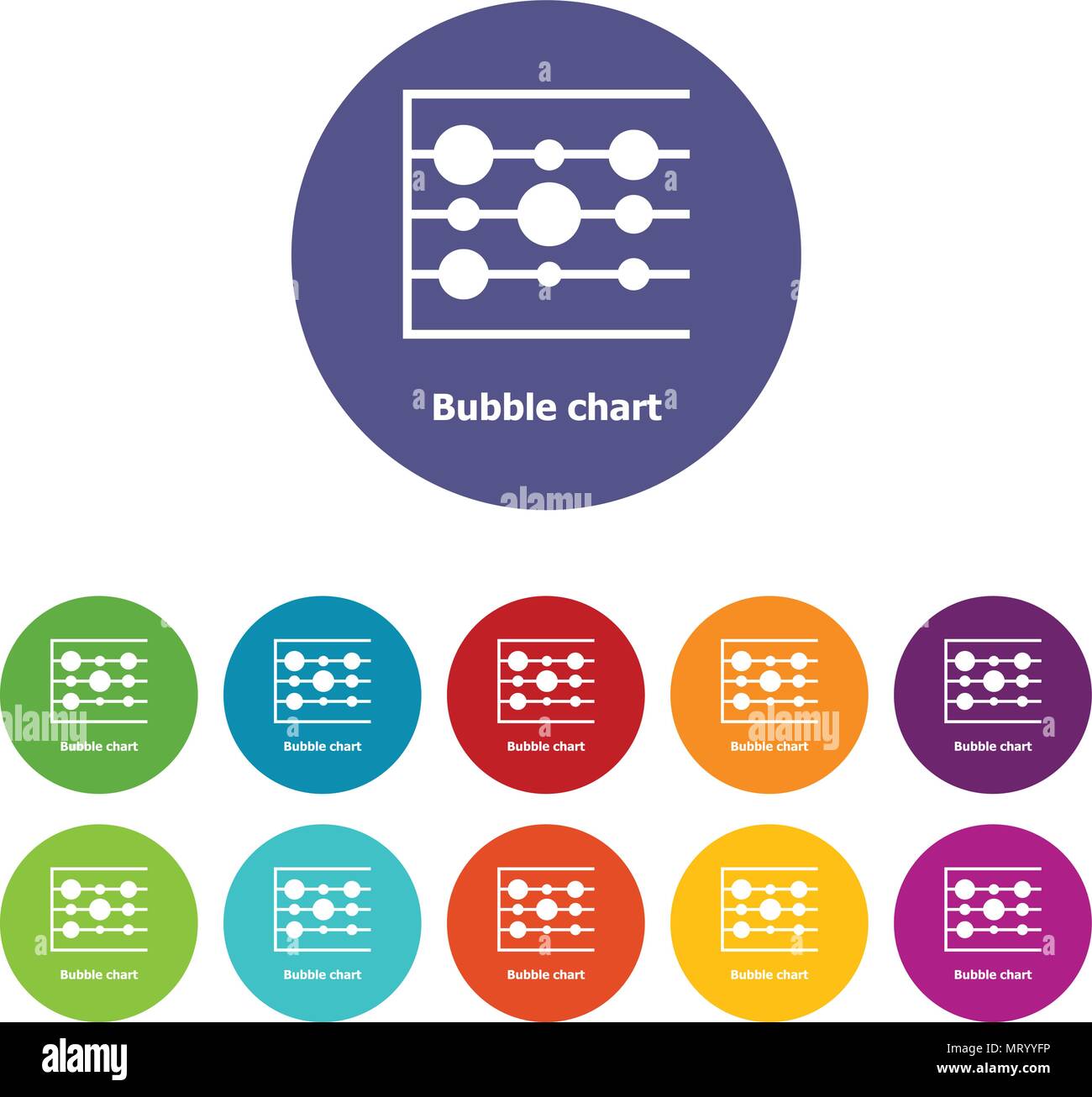 Bubble chart icons set vector color Stock Vector Image & Art - Alamy