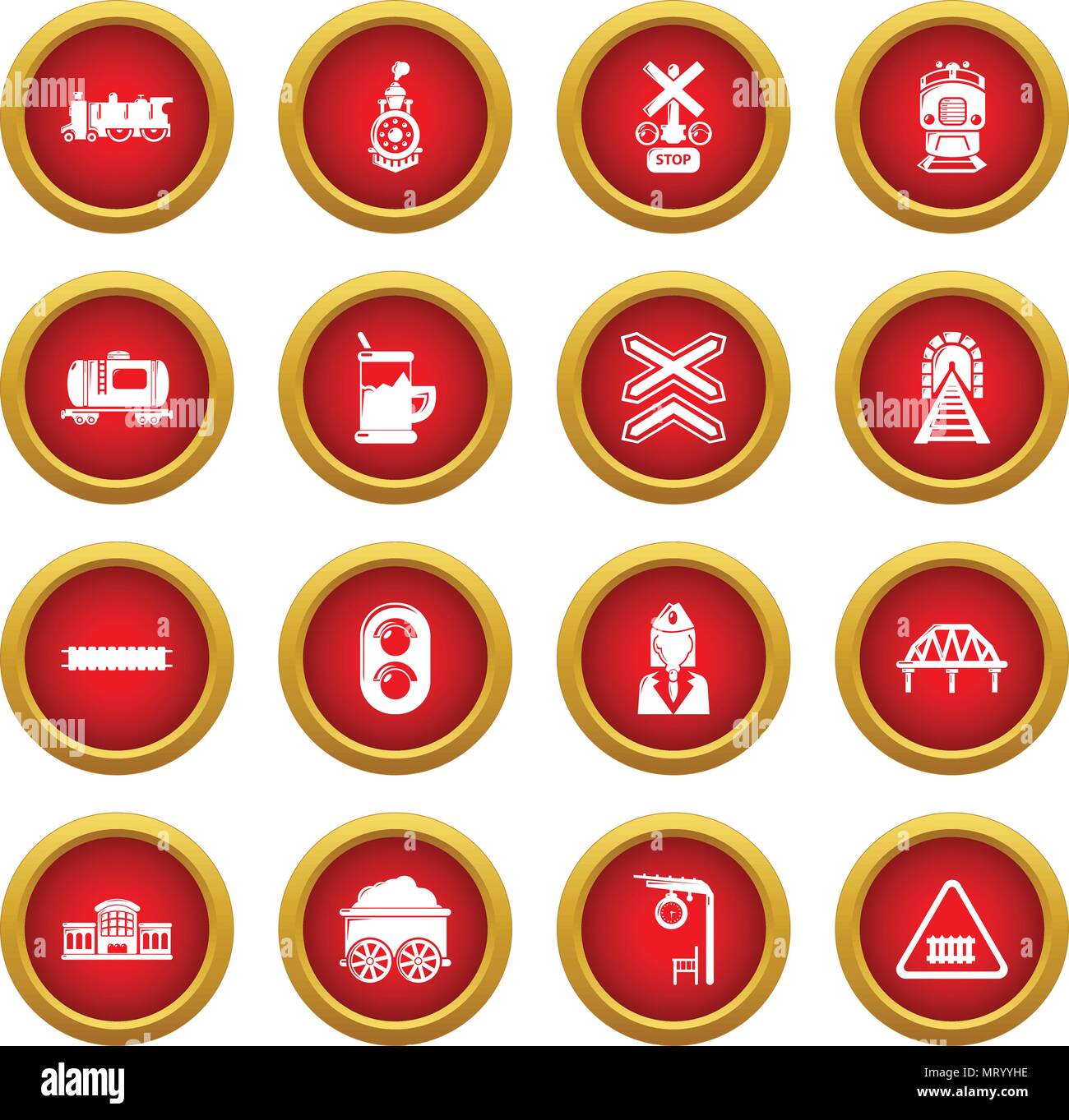 Train railroad icons set, simple style Stock Vector Image & Art - Alamy